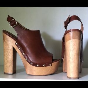 Steve Madden | Shoes | Steve Madden Slngshut Leather Platform Clogs ...